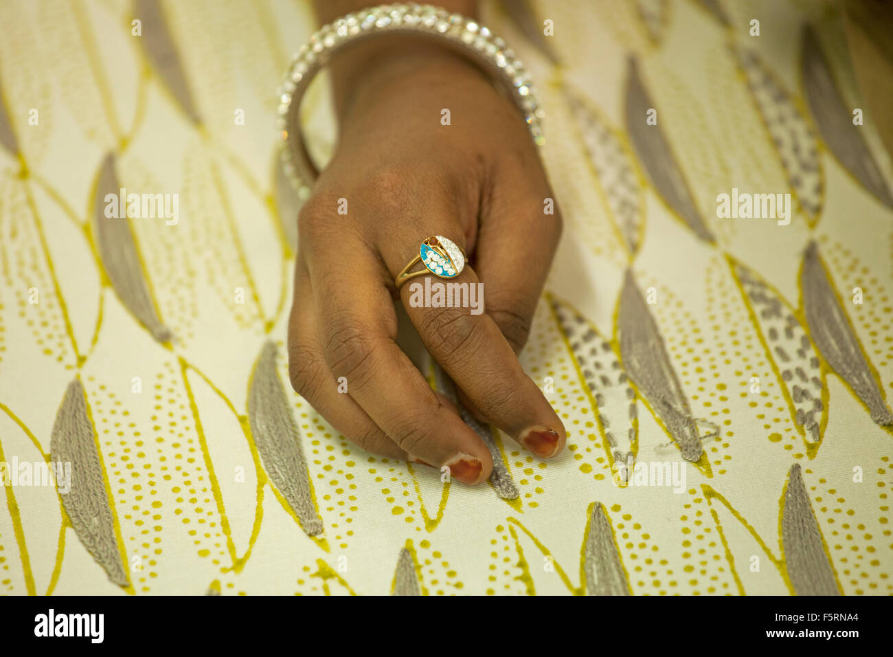 Traditional hand embroidering on fabric using threads Stock Photo - Alamy