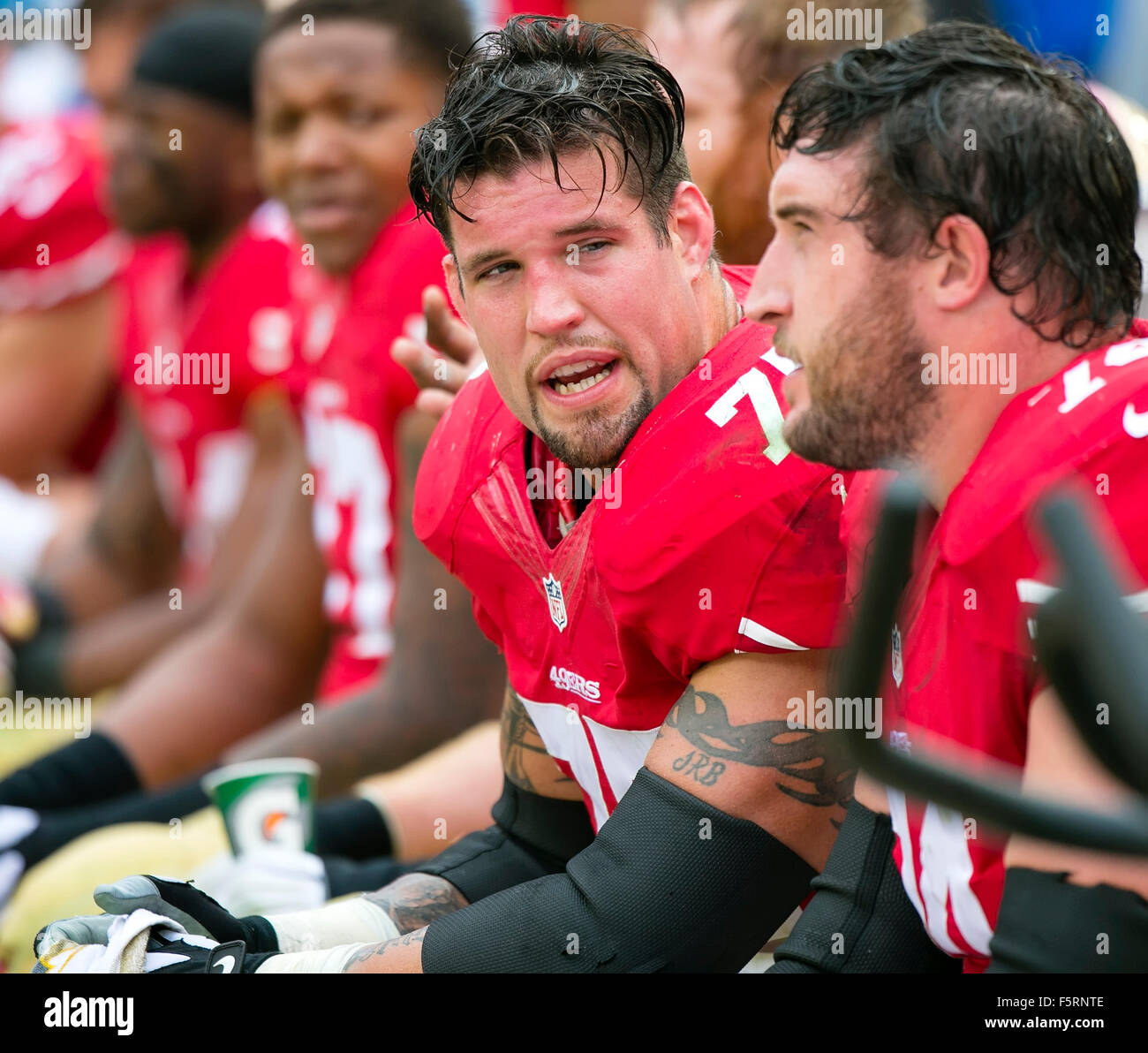 Santa Clara, CA. 8th Nov, 2015. San Francisco 49ers guard Alex Boone ...
