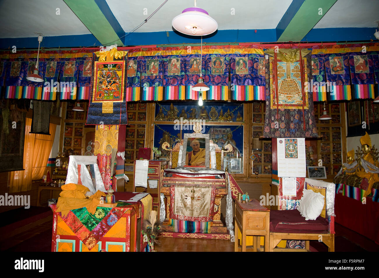 Prayer hall of key monastery, himachal pradesh, india, asia Stock Photo ...