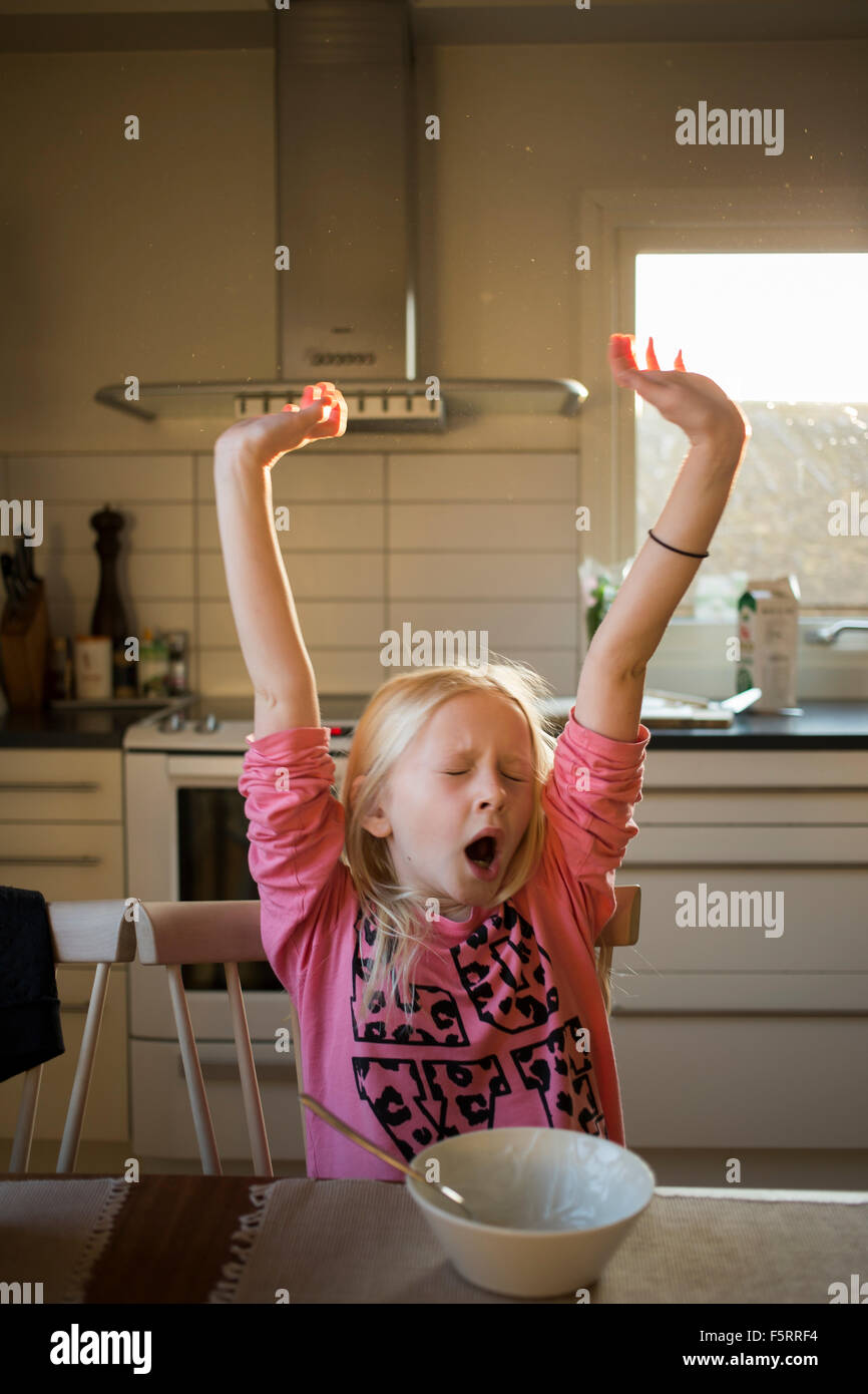 Girl yawning open mouth hi-res stock photography and images - Alamy