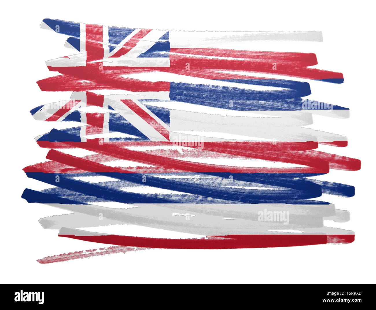 Flag illustration made with pen - Hawaii Stock Photo - Alamy