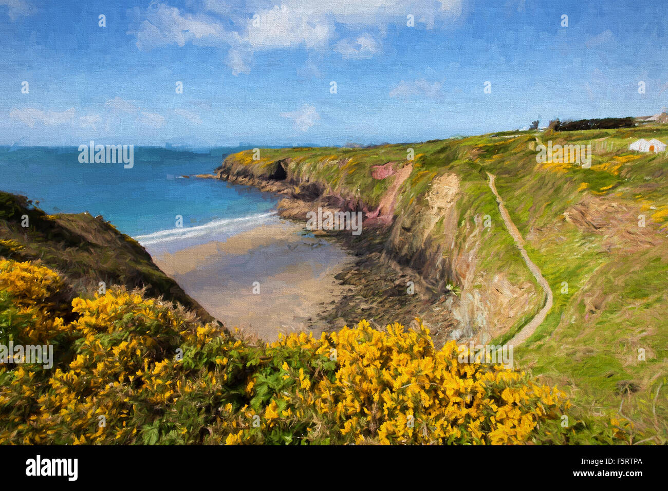 National park ramsey island coast sea beach hi-res stock photography ...