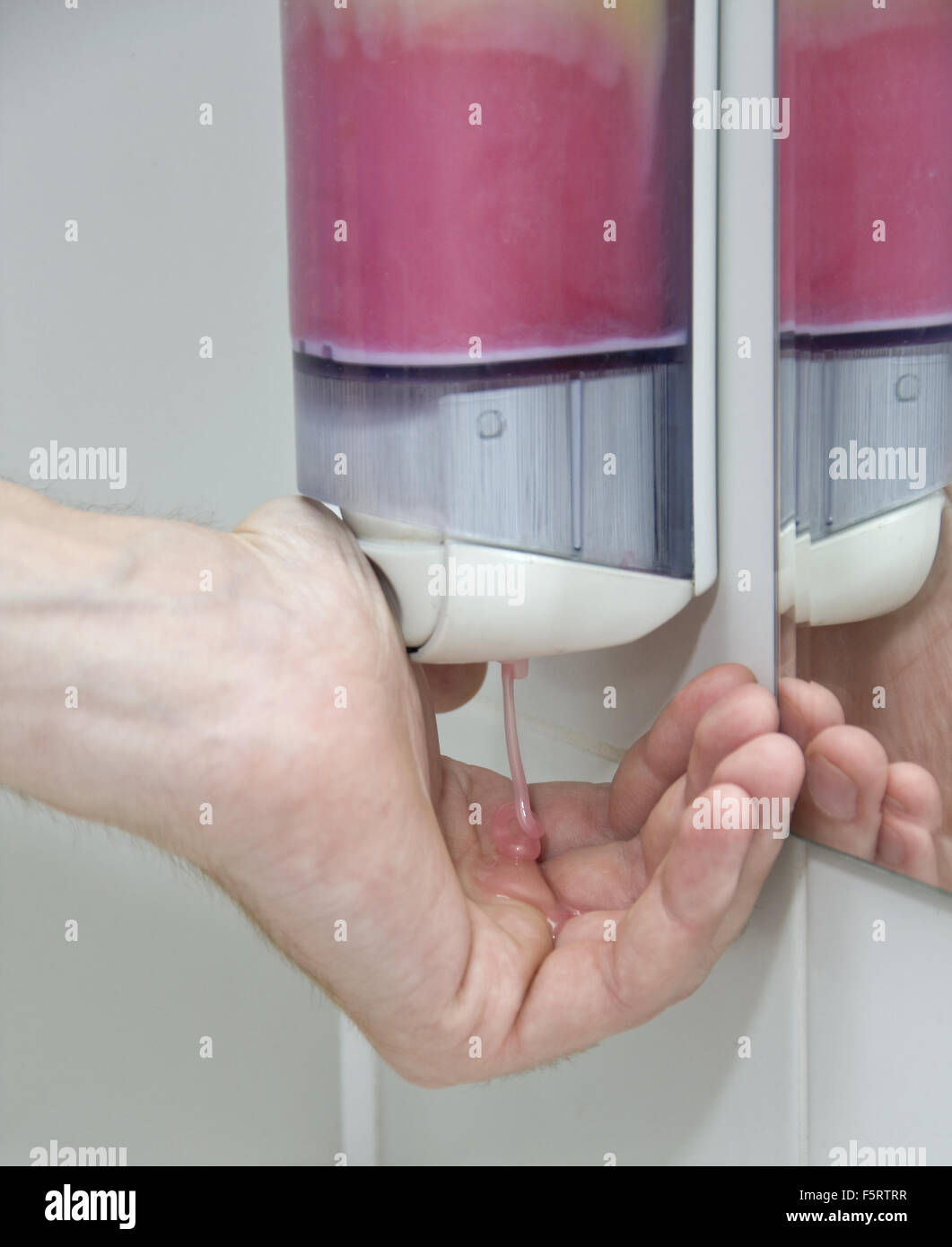 Hand man pushing toilet hi-res stock photography and images - Alamy