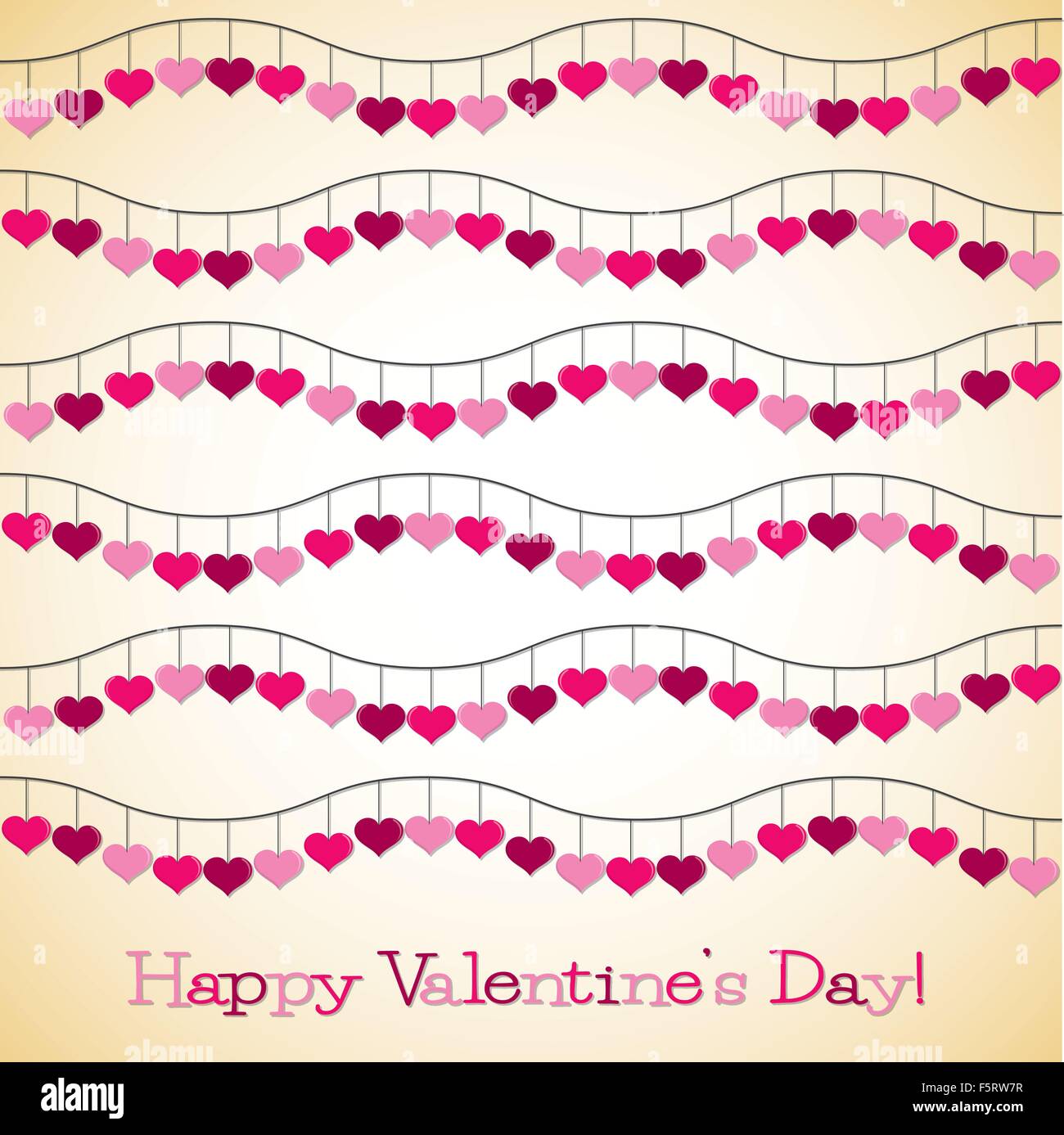 Wavy hearts Valentine's Day card in vector format Stock Vector Image ...
