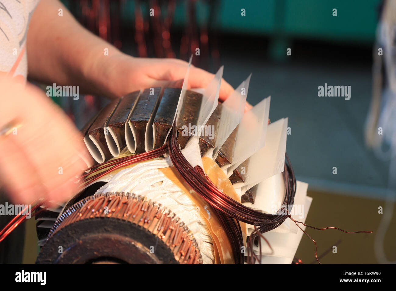 Stator of a big electric motor Stock Photo - Alamy