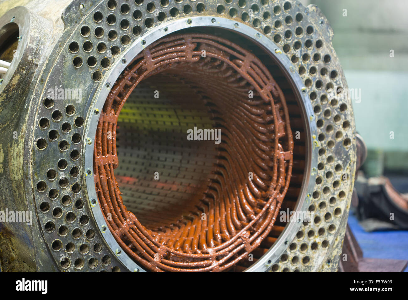 Stator of a big electric motor Stock Photo - Alamy