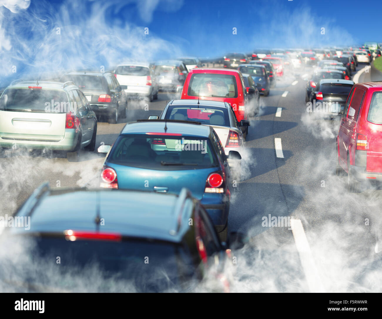 Traffic jam on a freeway Stock Photo - Alamy