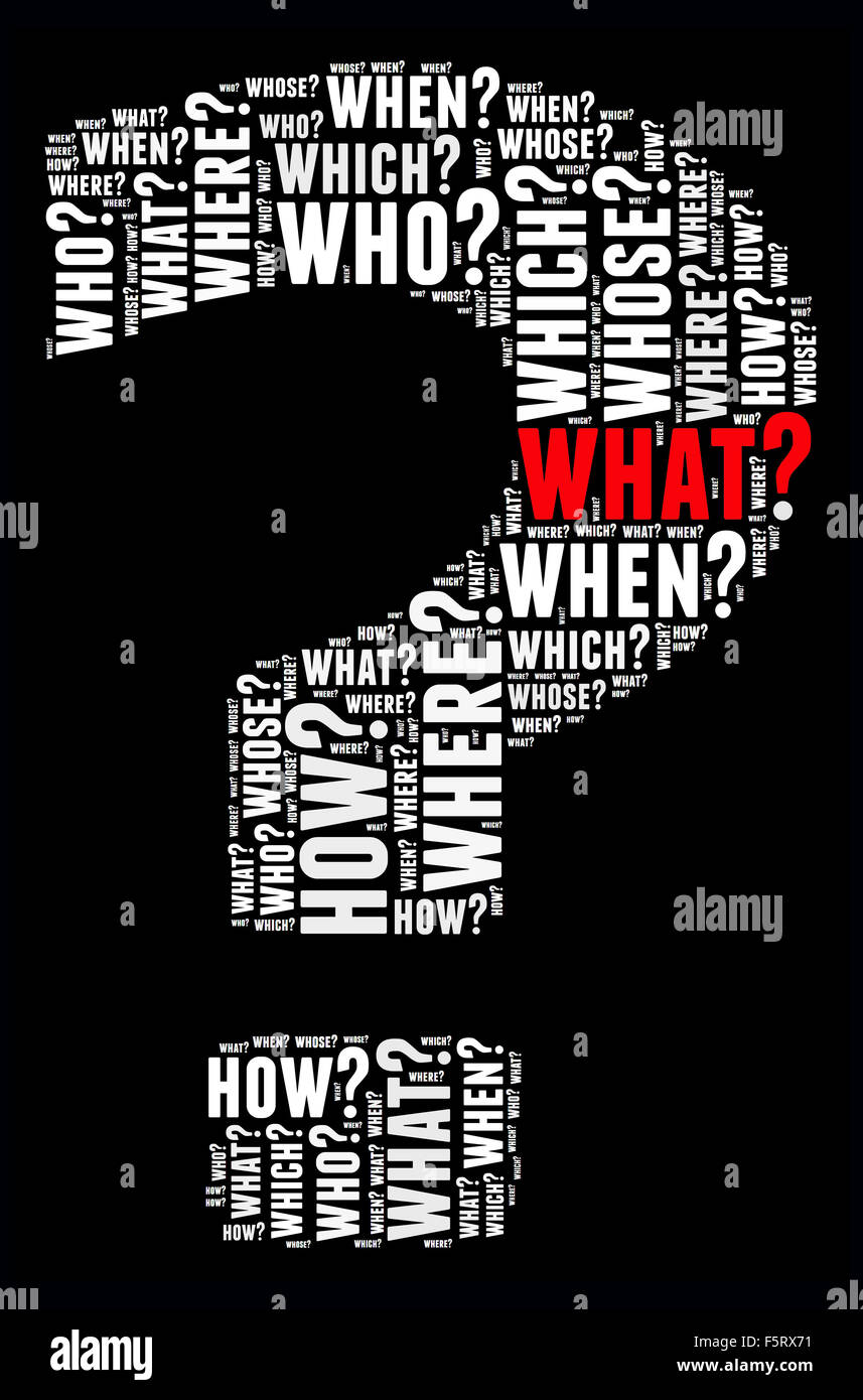 Question mark illustration word cloud concept Stock Photo - Alamy