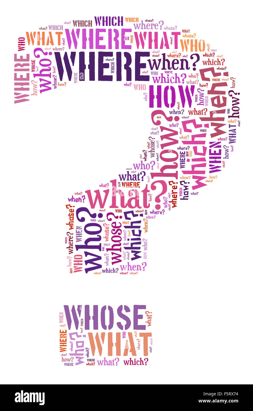 Question mark illustration word cloud concept Stock Photo - Alamy