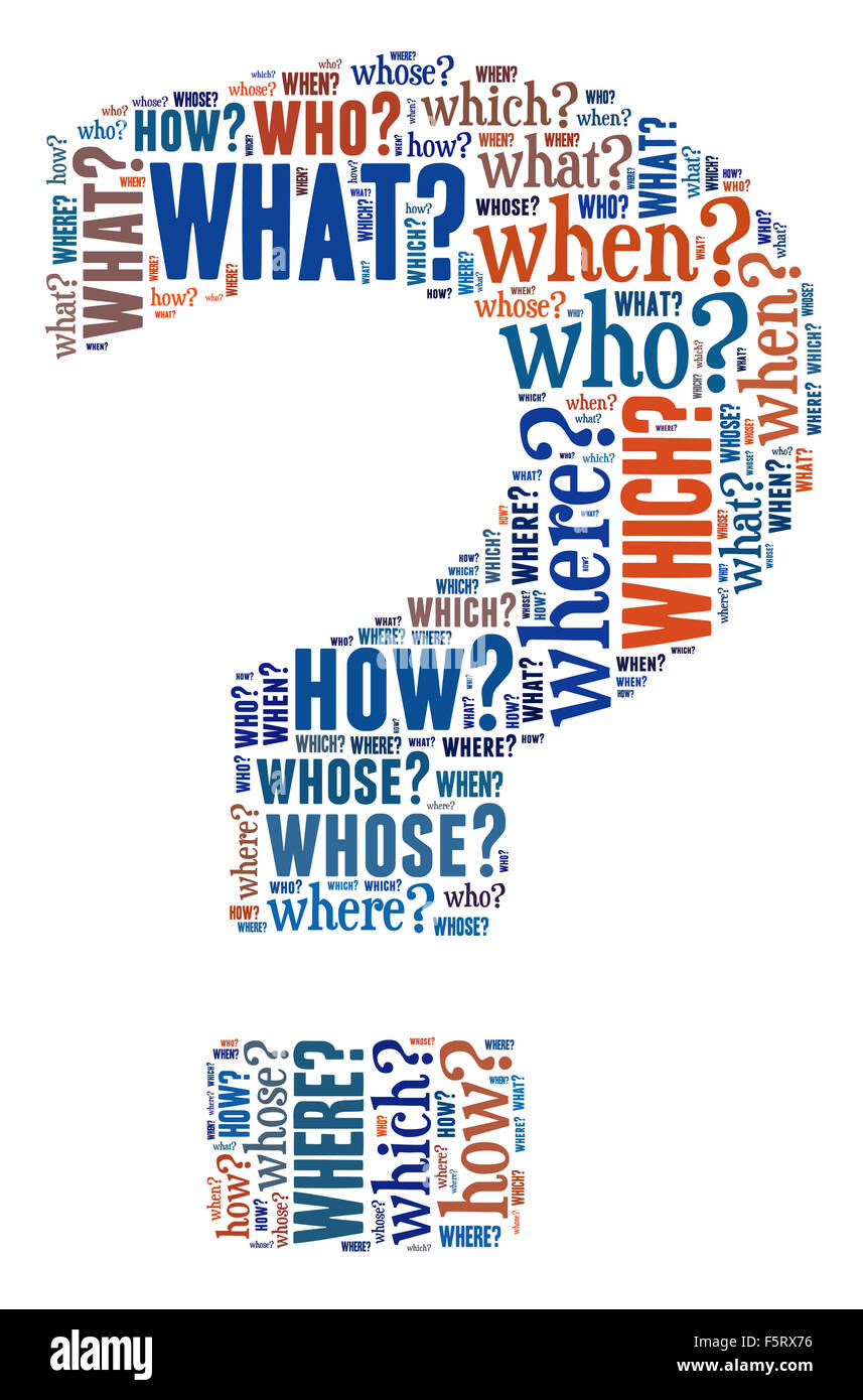 Question mark illustration word cloud concept Stock Photo - Alamy
