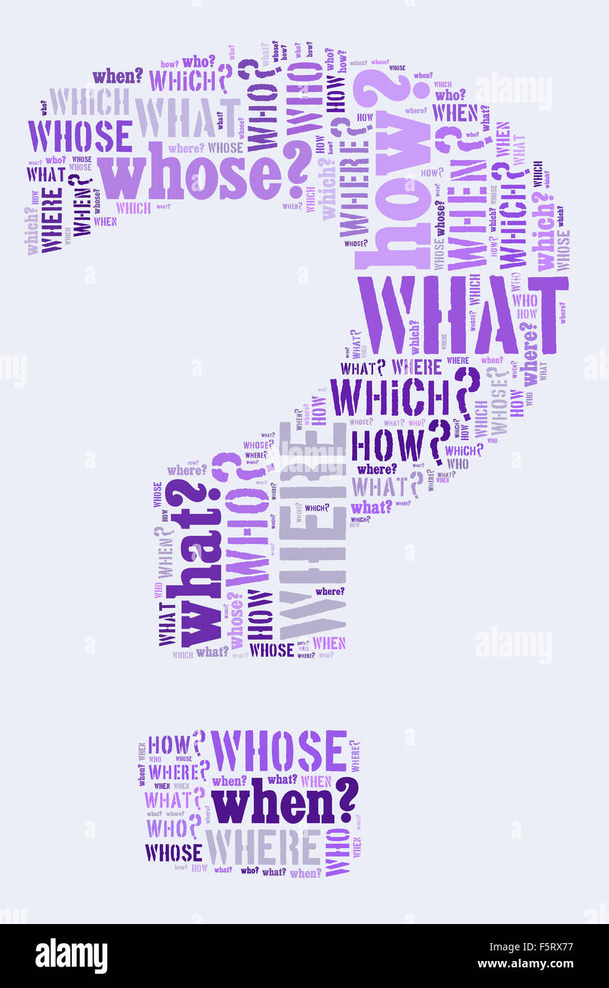 Question mark illustration word cloud concept Stock Photo - Alamy
