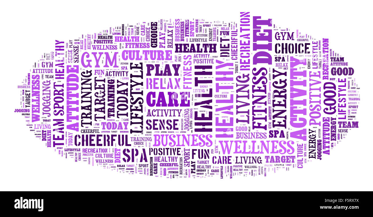 Healthy life illustration word cloud concept Stock Photo - Alamy