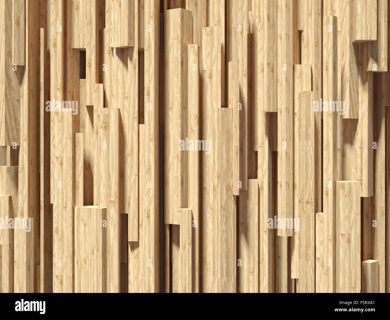 3d image of bamboo geometric wall Stock Photo - Alamy