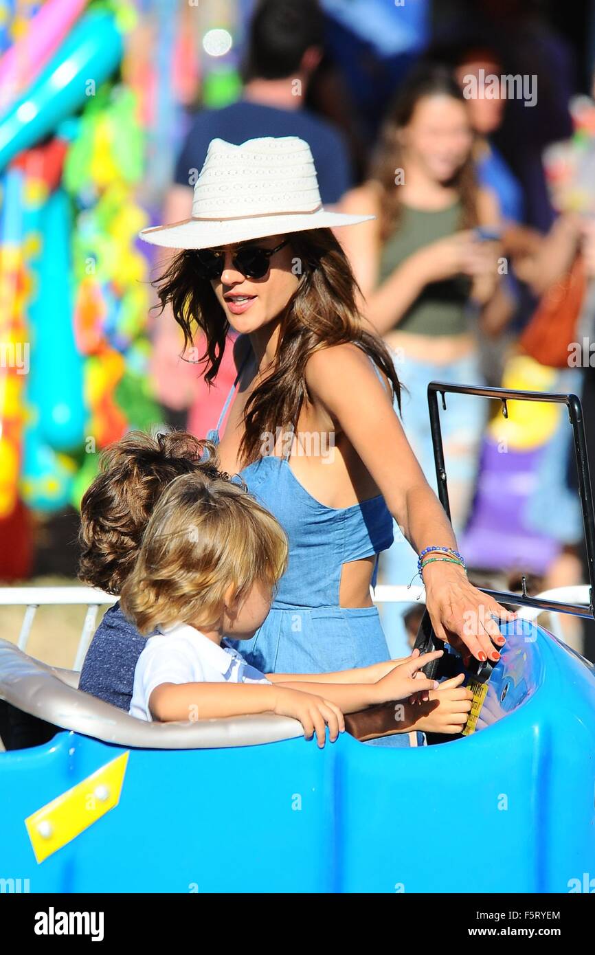 Alessandra Ambrosio takes her children, Anja Louise and Noah Phoenix to ...