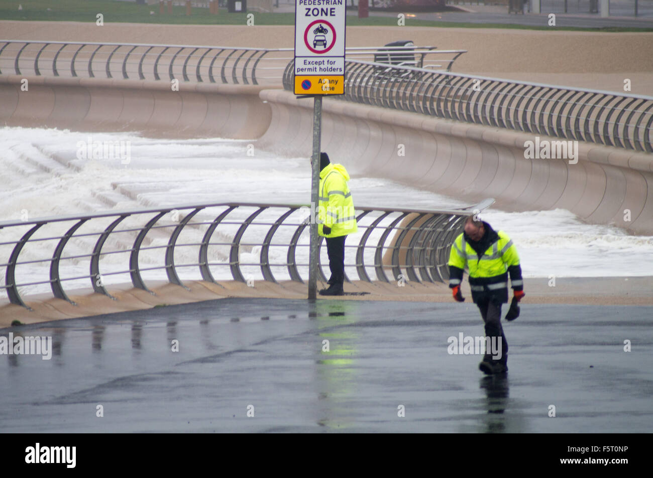 Blackpool UK, 9th November 2015, With weather warnings in place for ...