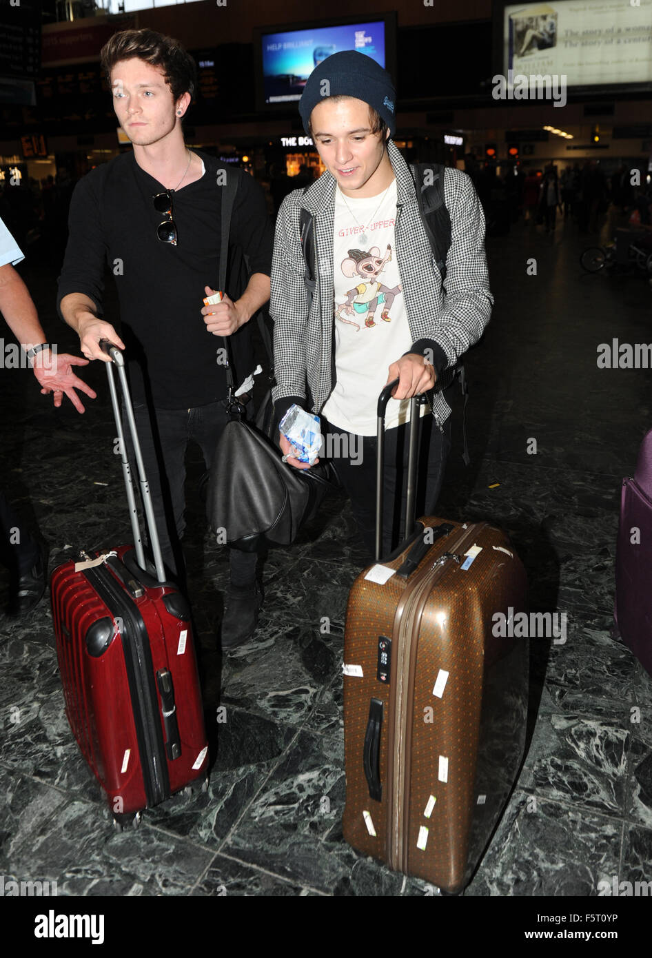 The Vamps band members seen at Euston railway station in London ...