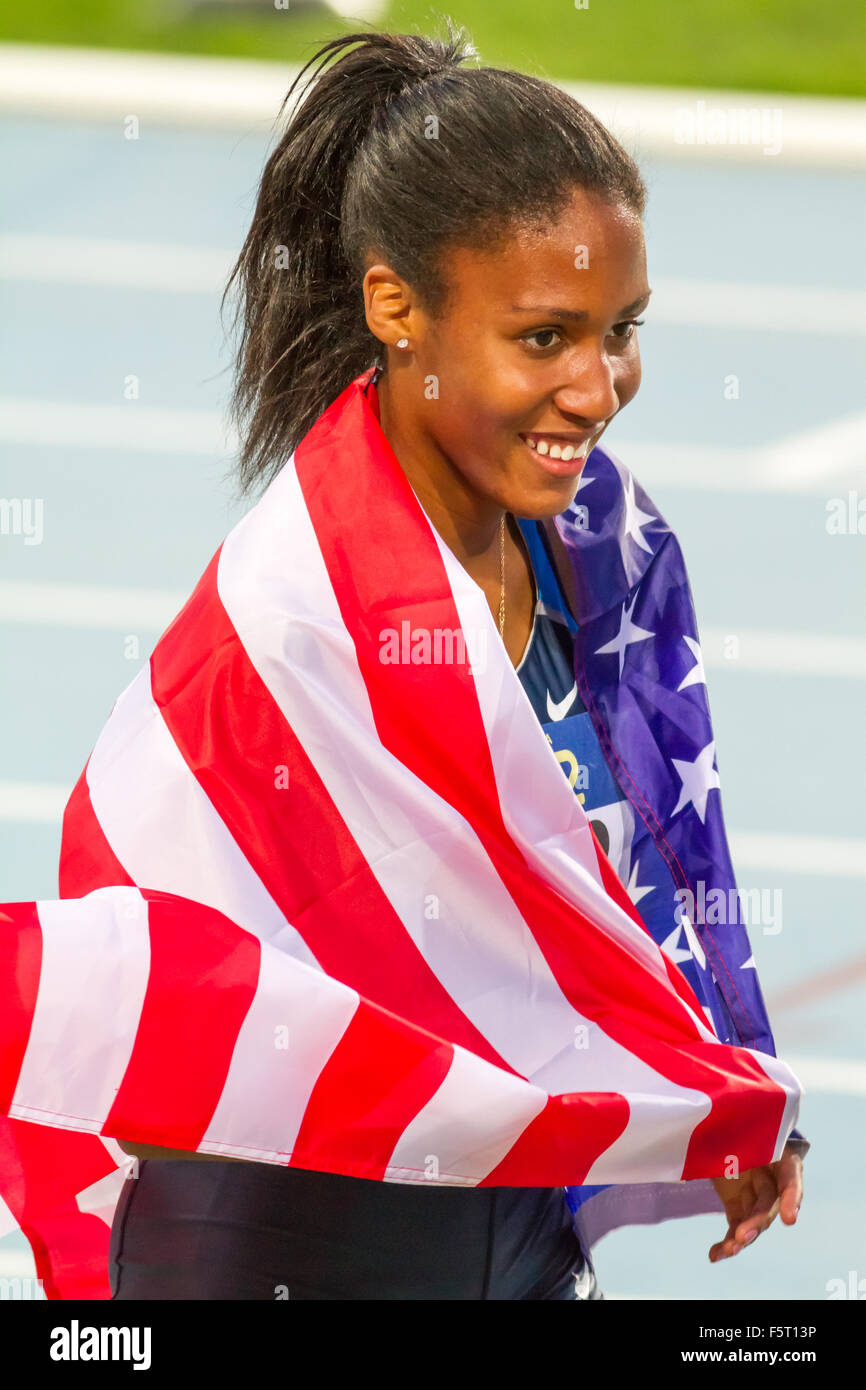 Ajee Wilson the winner of the 800 meters final on the 2012 IAAF World ...