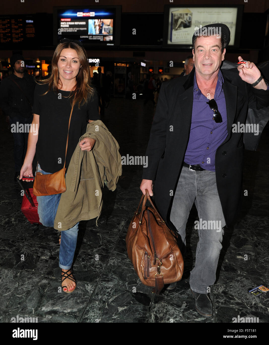 Coronation Street stars Alison King and Richard Hawley seen at Euston ...