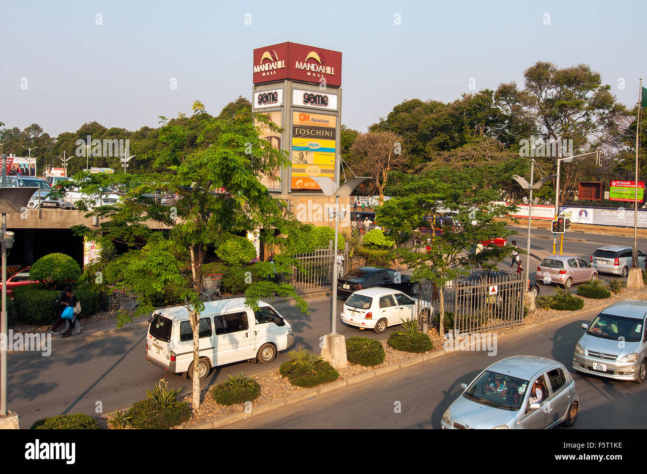 Entrance to car park, Manda Hill shopping mall, Lusaka, Zambia Stock ...