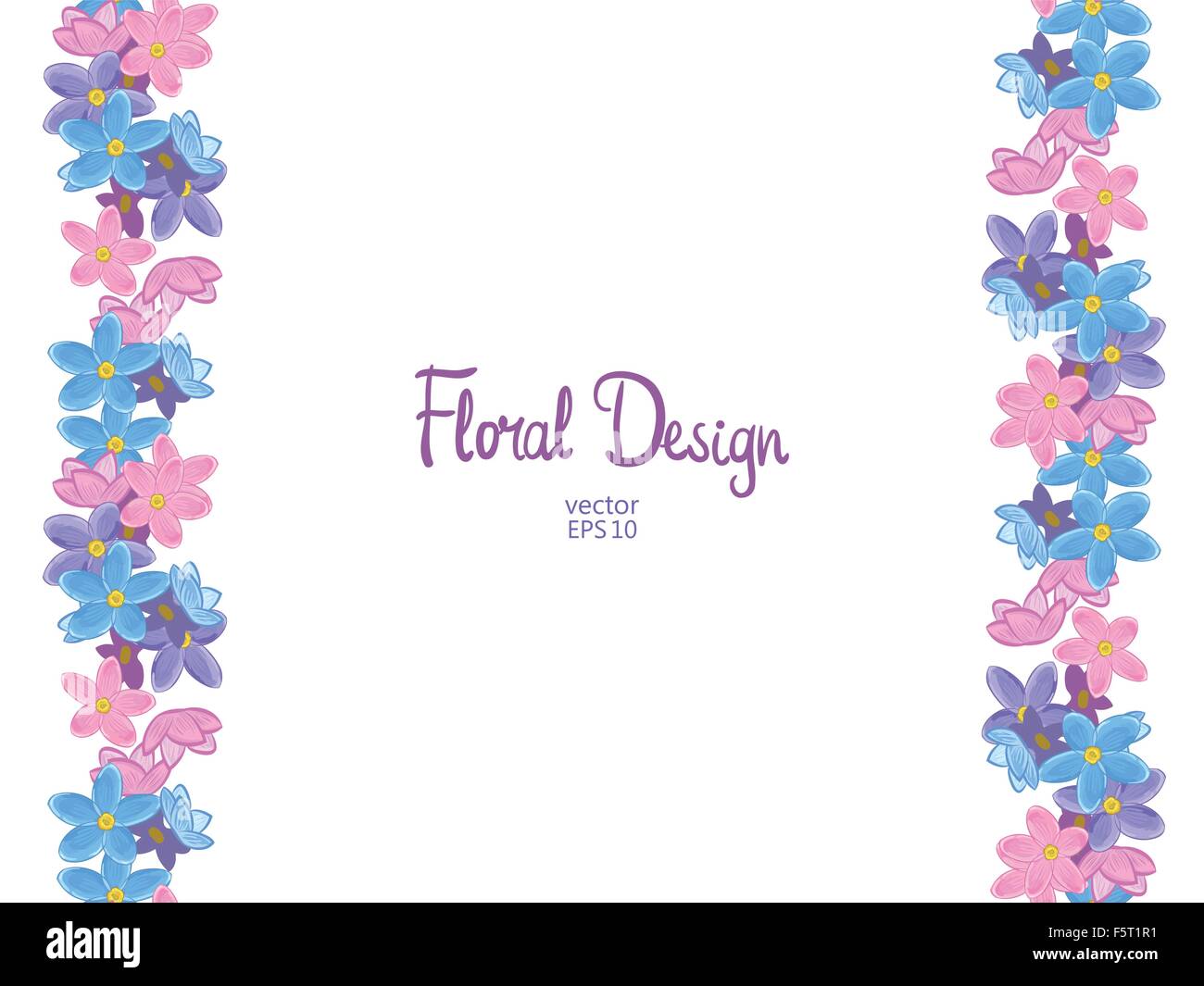 Vector border with forget-me-not flowers Stock Vector Image & Art - Alamy