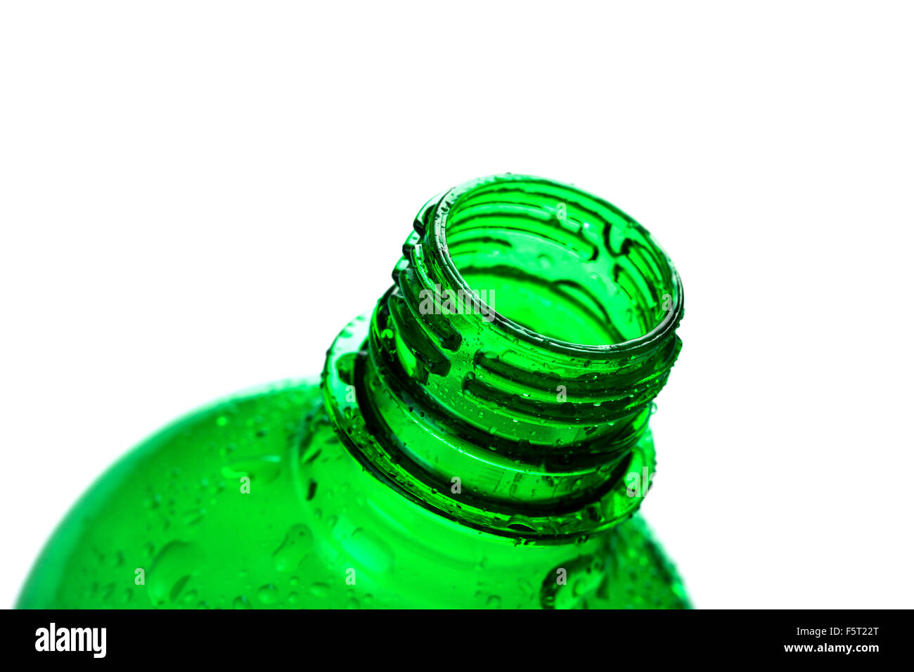 Green plastic water bottle isolated on white Stock Photo - Alamy
