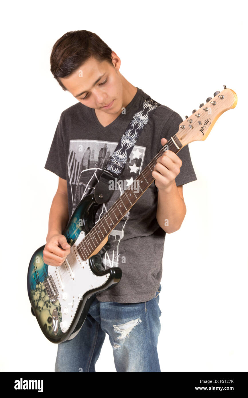 Boy old guitar hi-res stock photography and images - Alamy