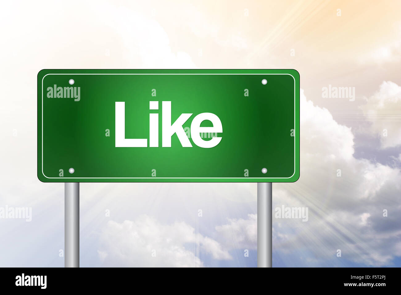 Like Green Road Sign Stock Photo - Alamy