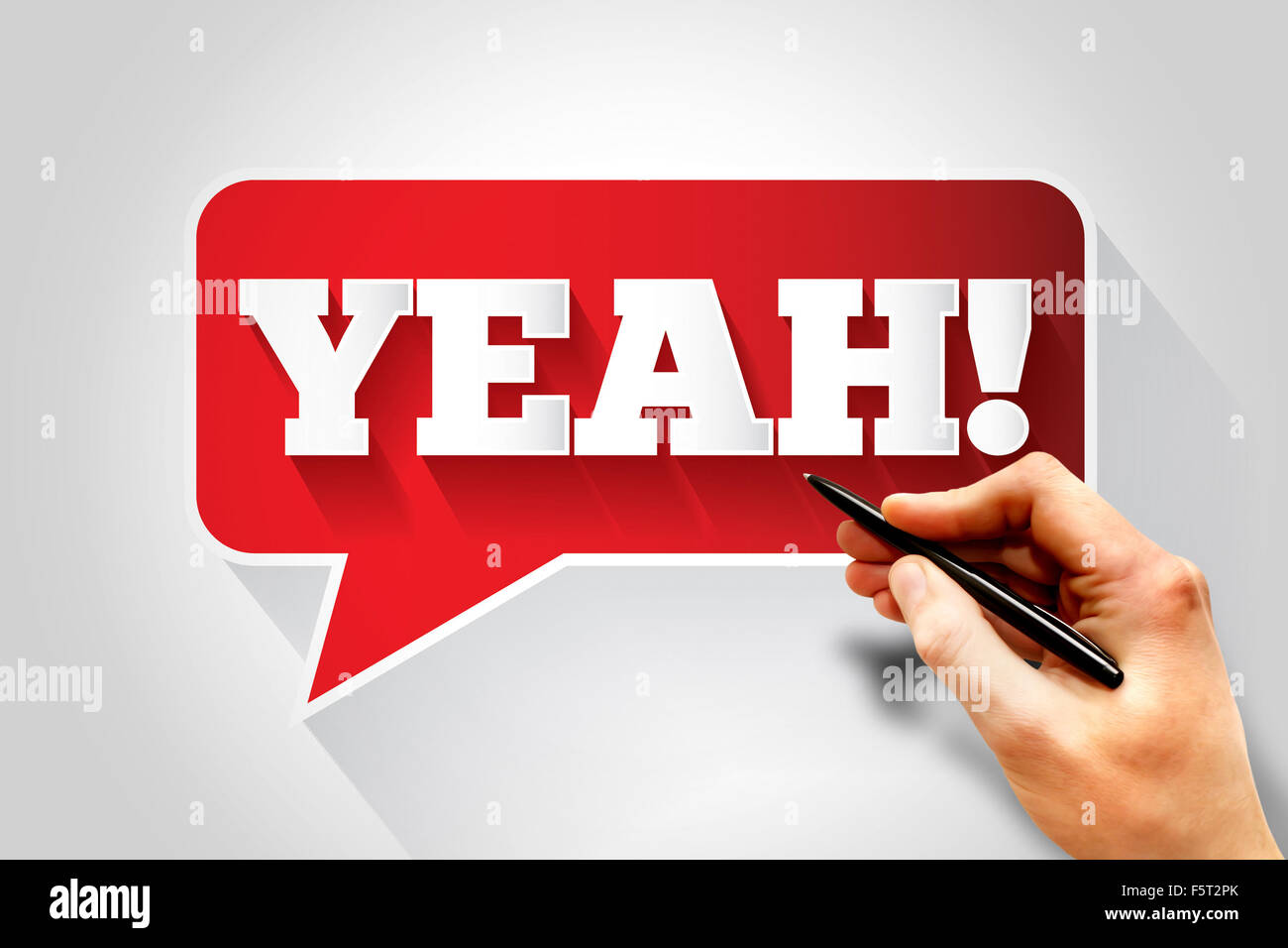 YEAH text message bubble Stock Photo - Alamy