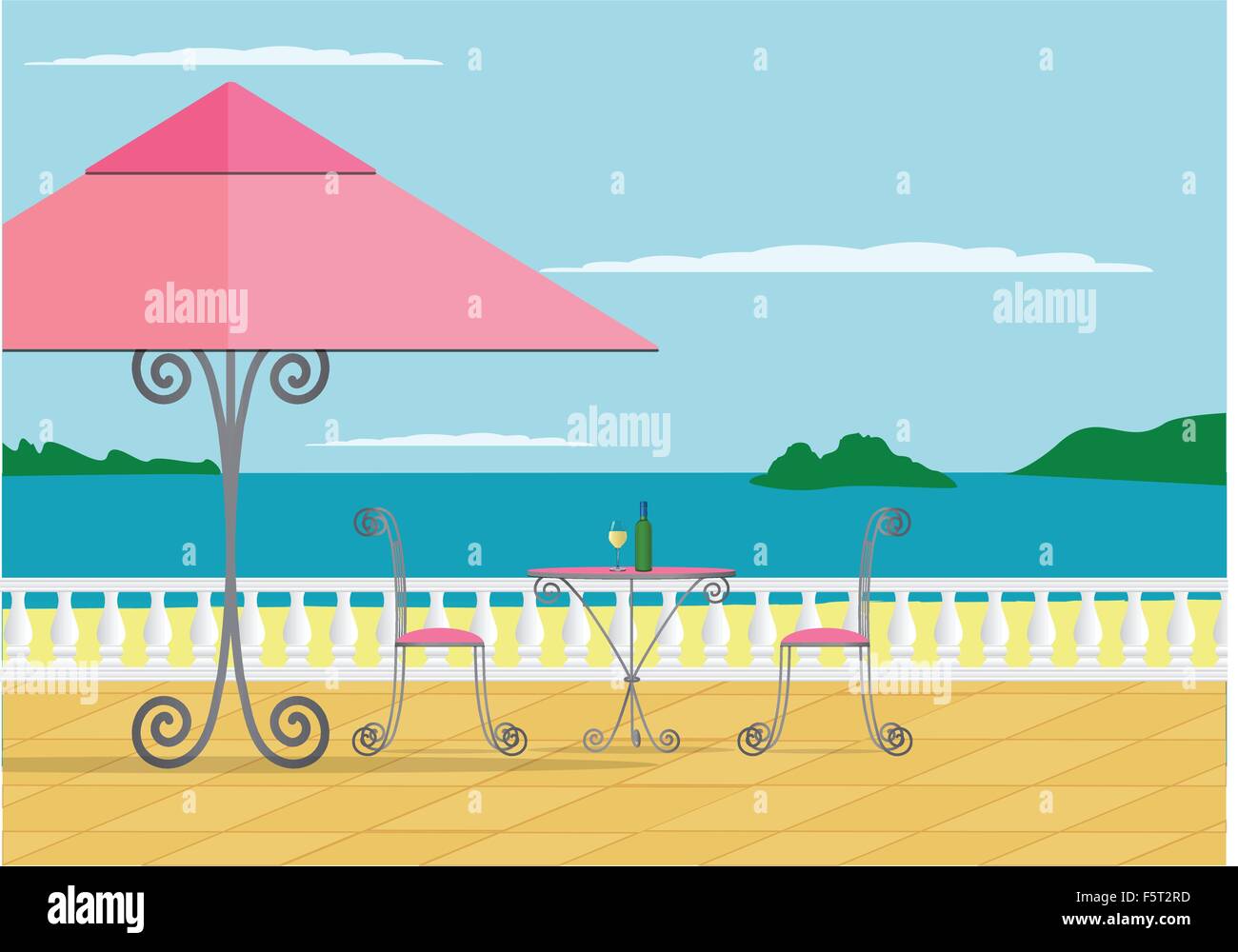 White wrought iron table chair Stock Vector Images - Alamy