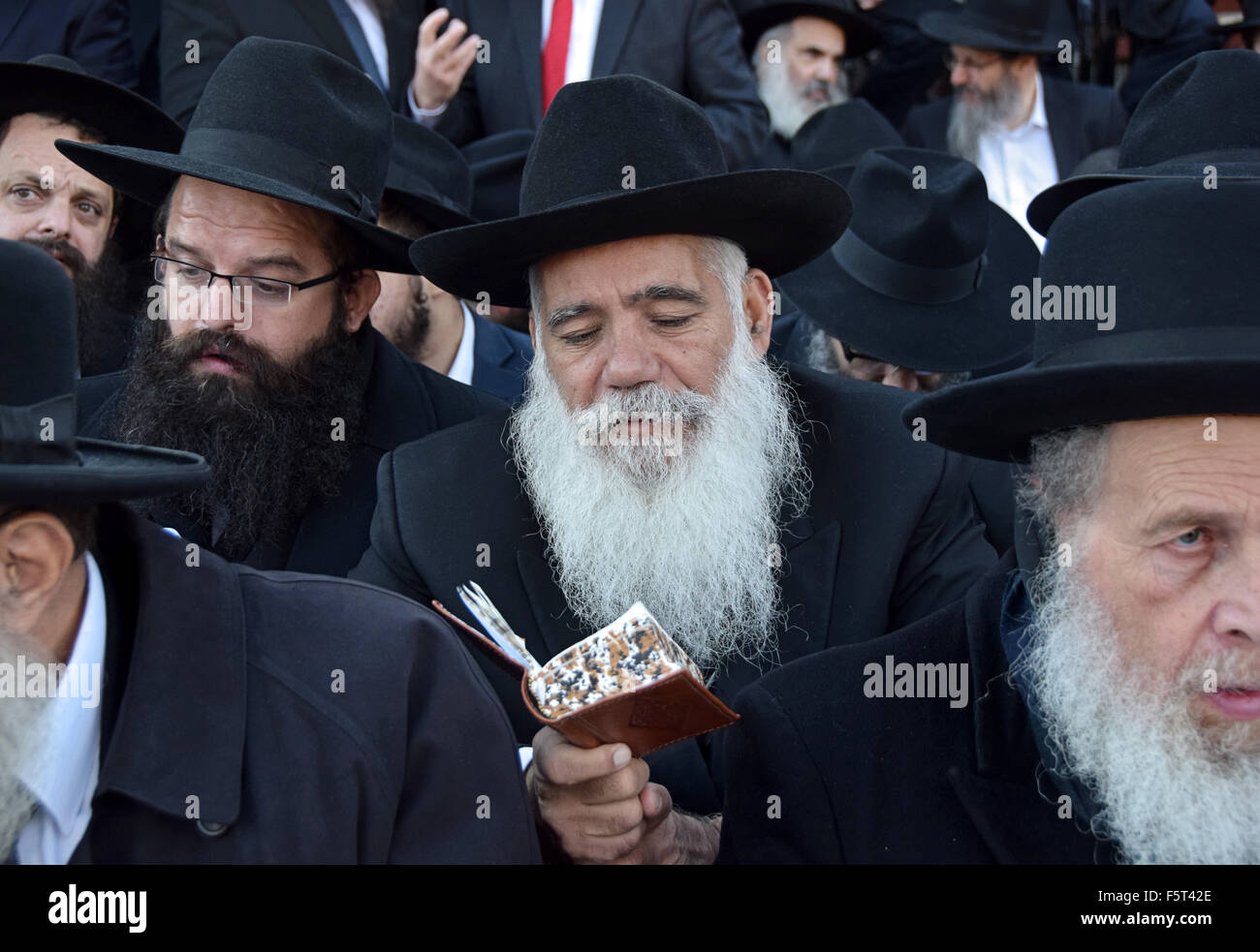 Religious Jewish rabbis pose for a group photo at the annual convention of Chabad emissaries in ...