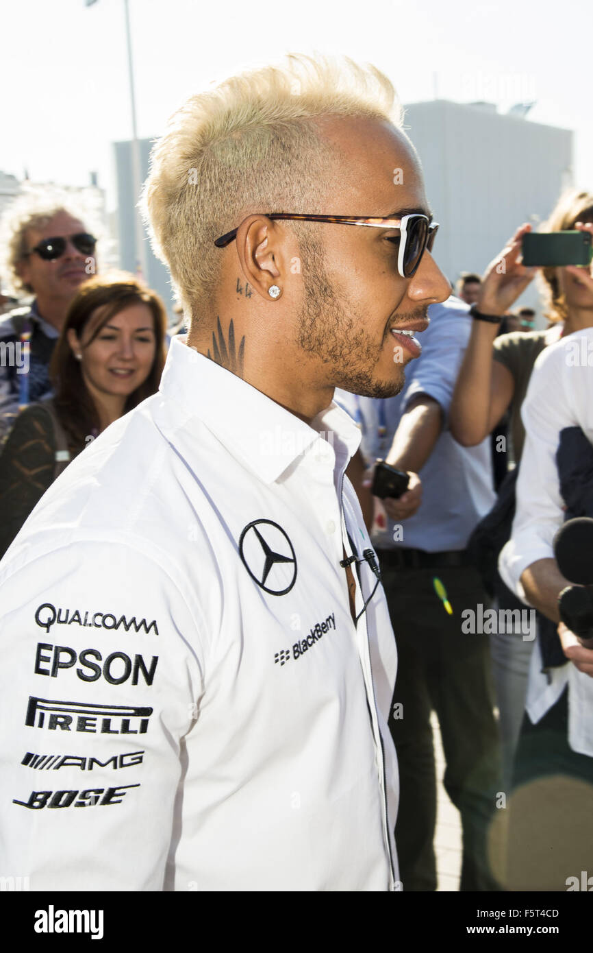Lewis Hamilton makes an appearance at the Malaysia Pavilion during ...