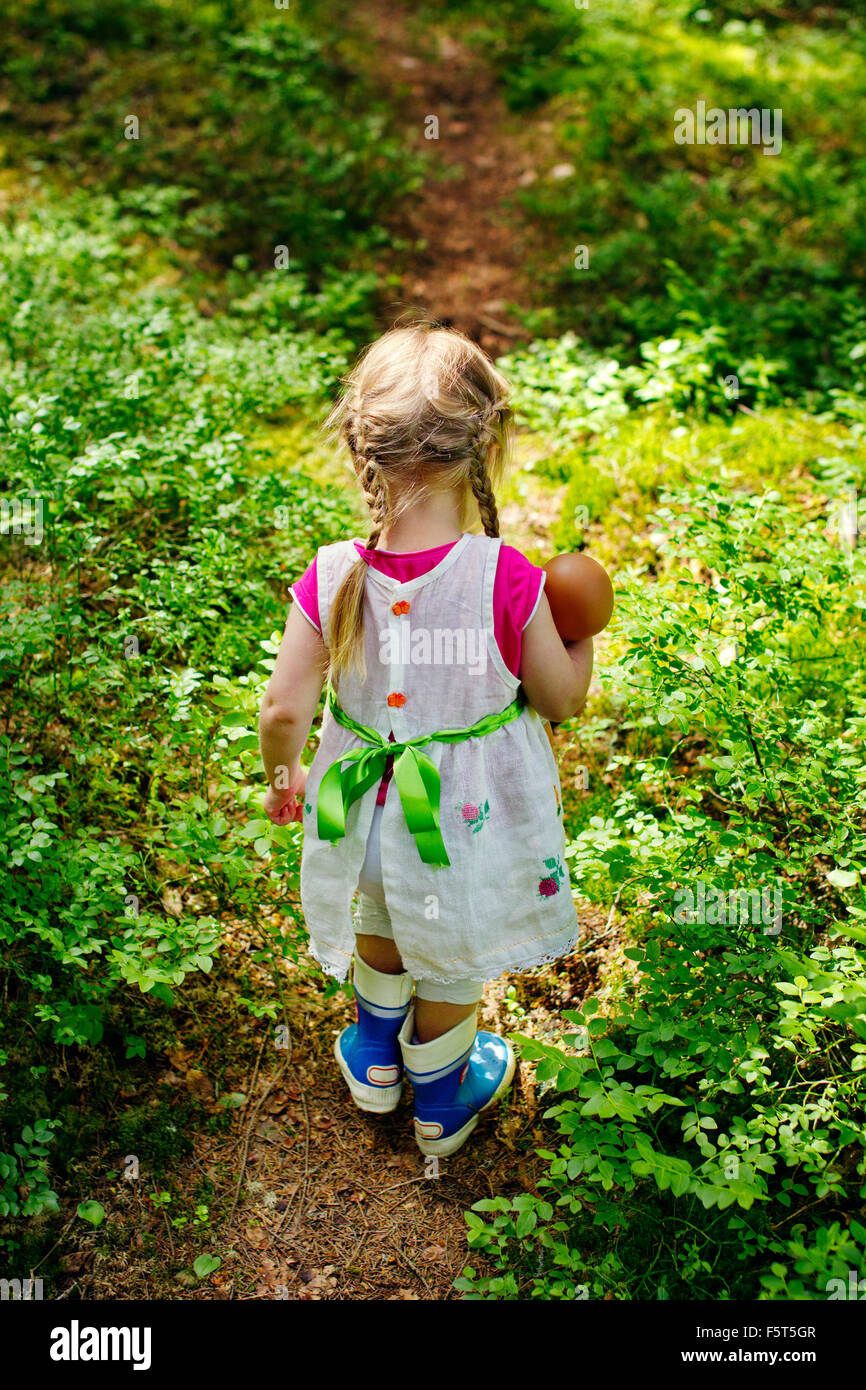 Children girls rear view in hi-res stock photography and images - Alamy