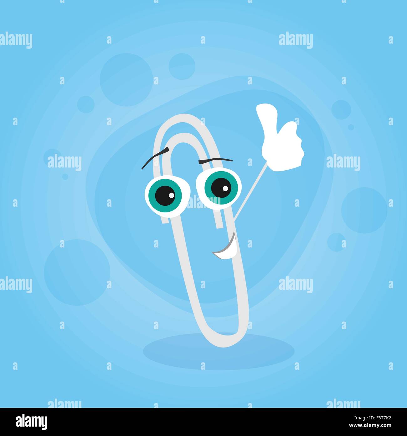 Paperclip Thumb Up Hand Gesture Cartoon Character Happy Smile Clip ...