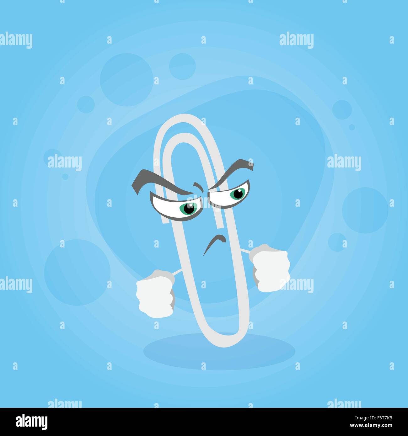 Paperclip Cartoon Character Angry Face Clip Office Supplies Stock ...