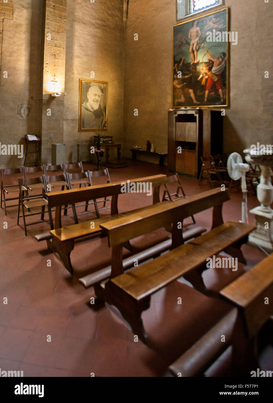 portrait of Pio of Pietrelcina Pio da Pietrelcina,hanging in small ...