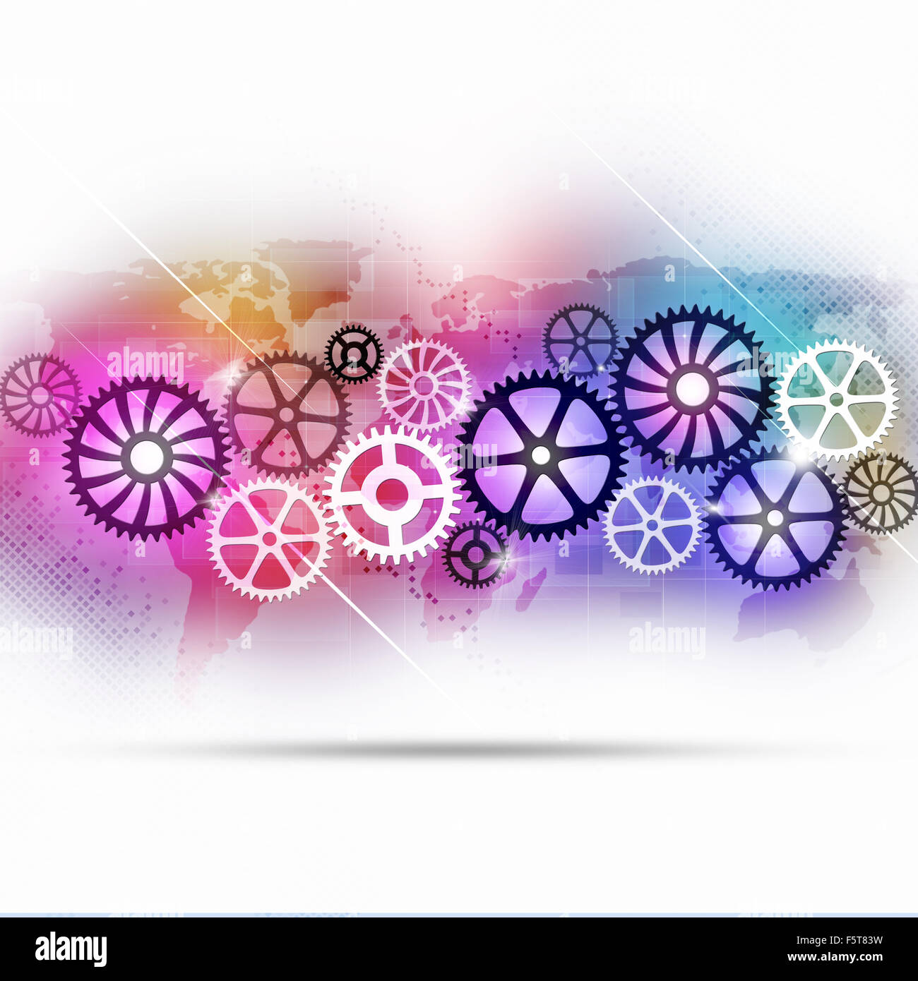 abstract technology business multicolor background with gears Stock ...
