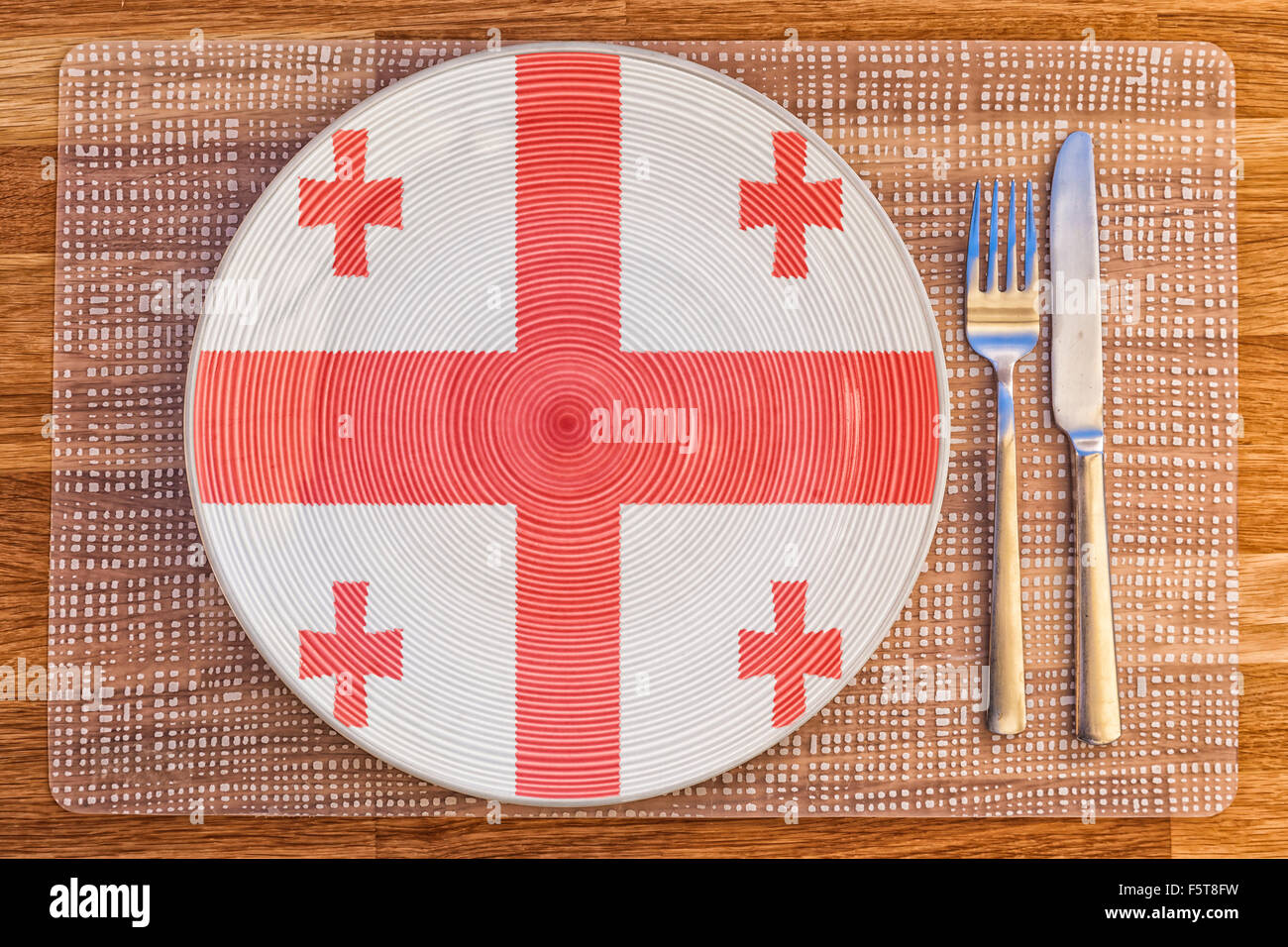 Dinner plate with the flag of Georgia on it for your international food ...