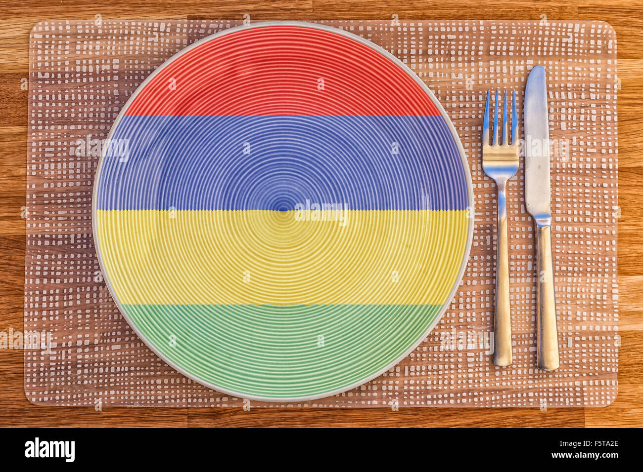 Dinner plate with the flag of Mauritius on it for your international ...