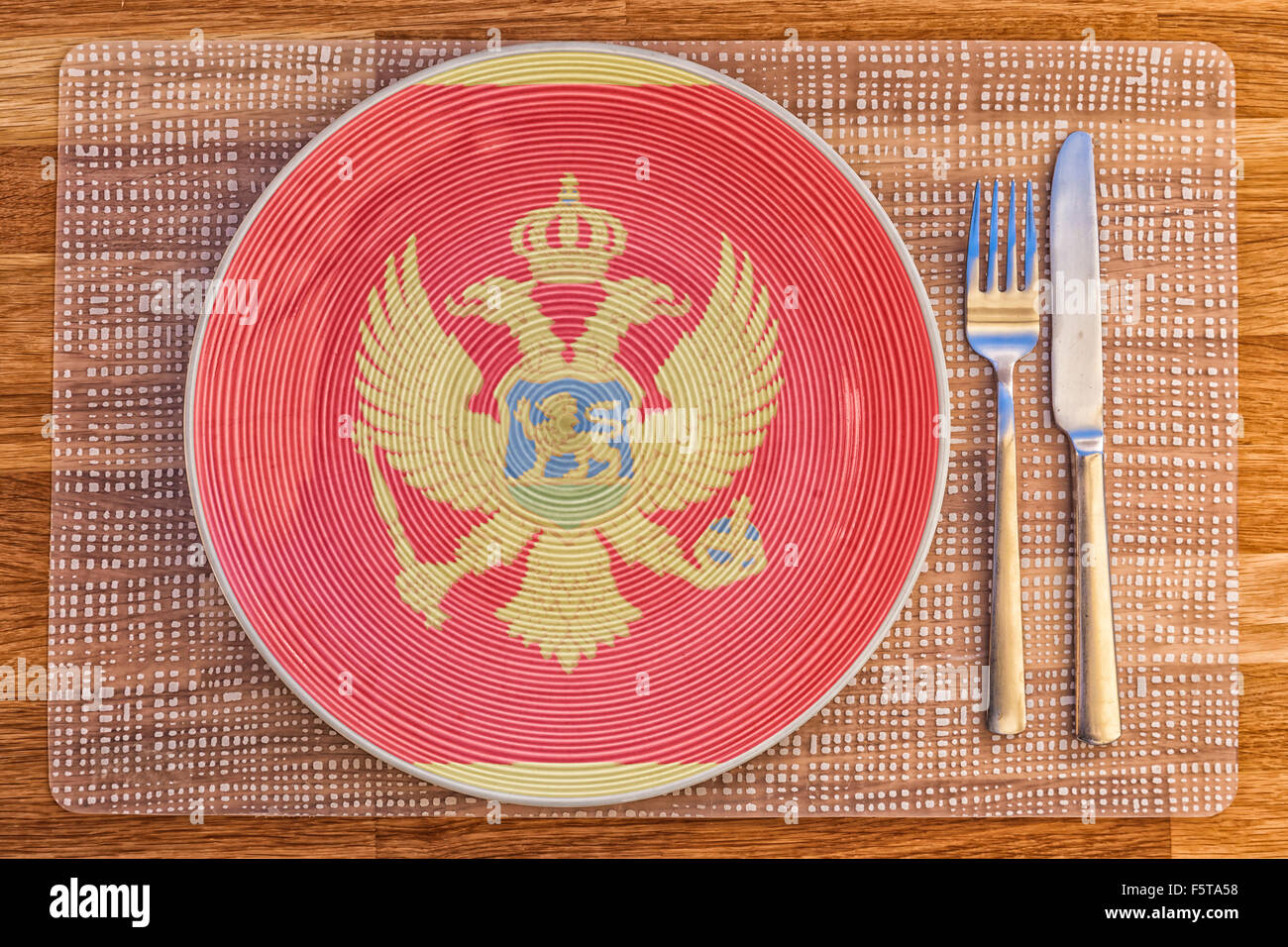 Dinner plate with the flag of Montenegro on it for your international ...
