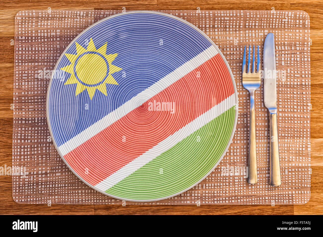 Dinner plate with the flag of Namibia on it for your international food ...