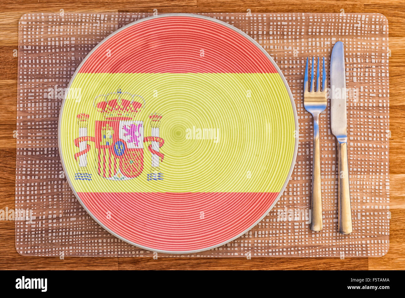 Dinner plate with the flag of Spain on it for your international food ...