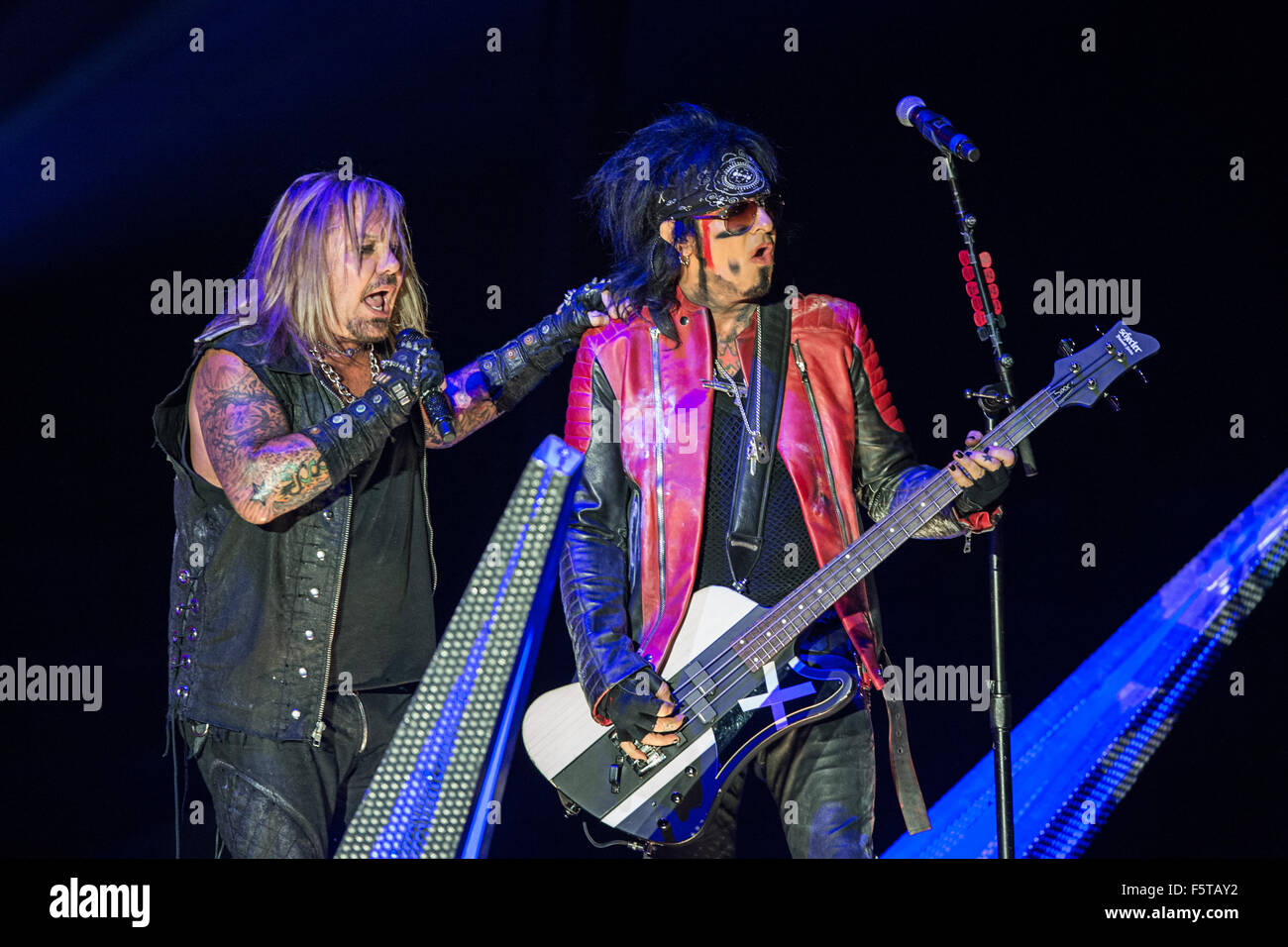 Stuttgart, Germany. 08th Nov, 2015. Vince Neil (L) and Nikki Sixx of ...