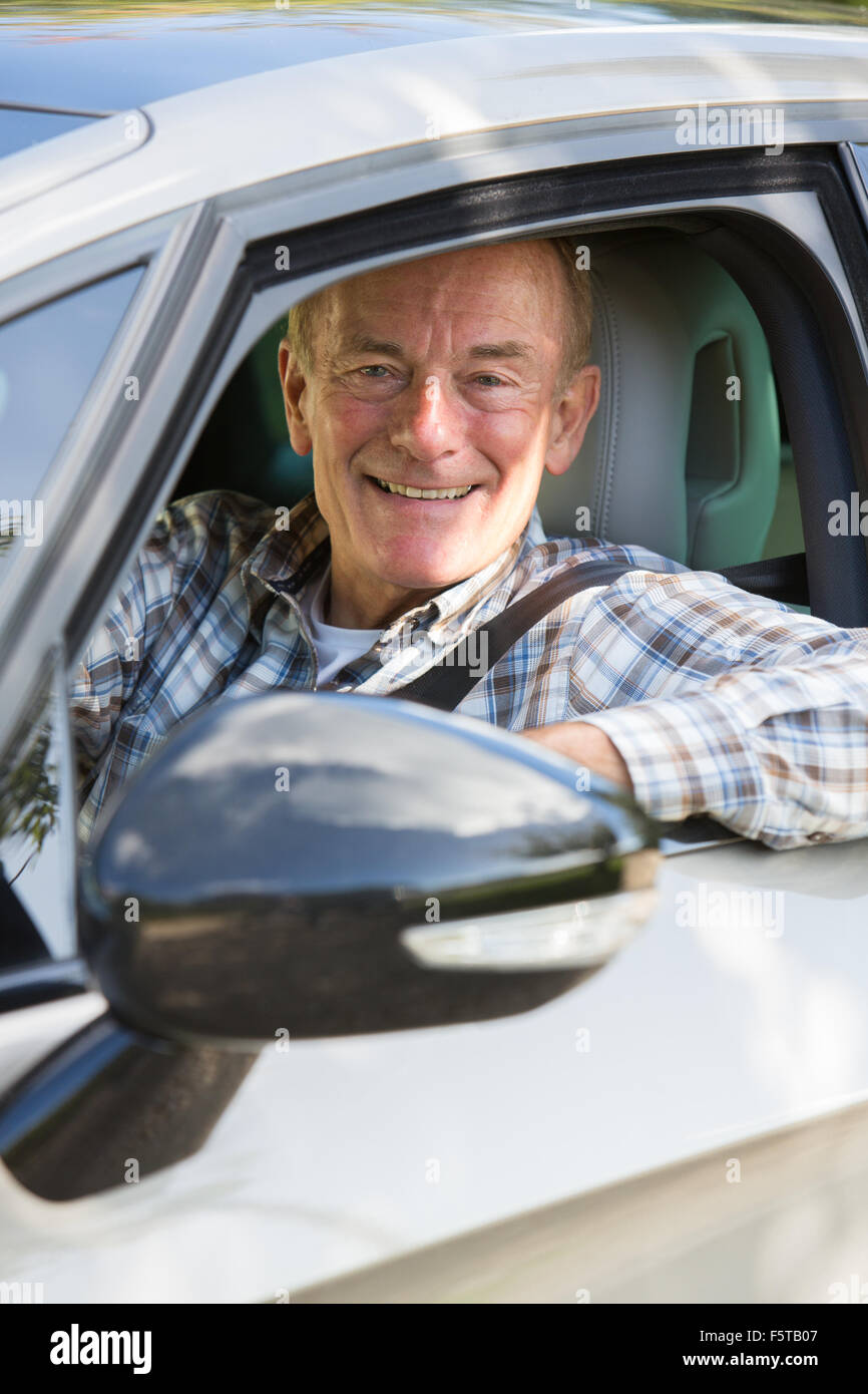Old man driving car hi-res stock photography and images - Alamy