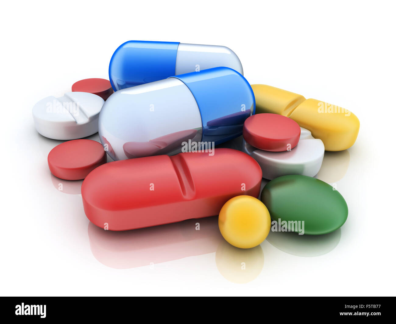 Many tablets on white background (done in 3d Stock Photo - Alamy