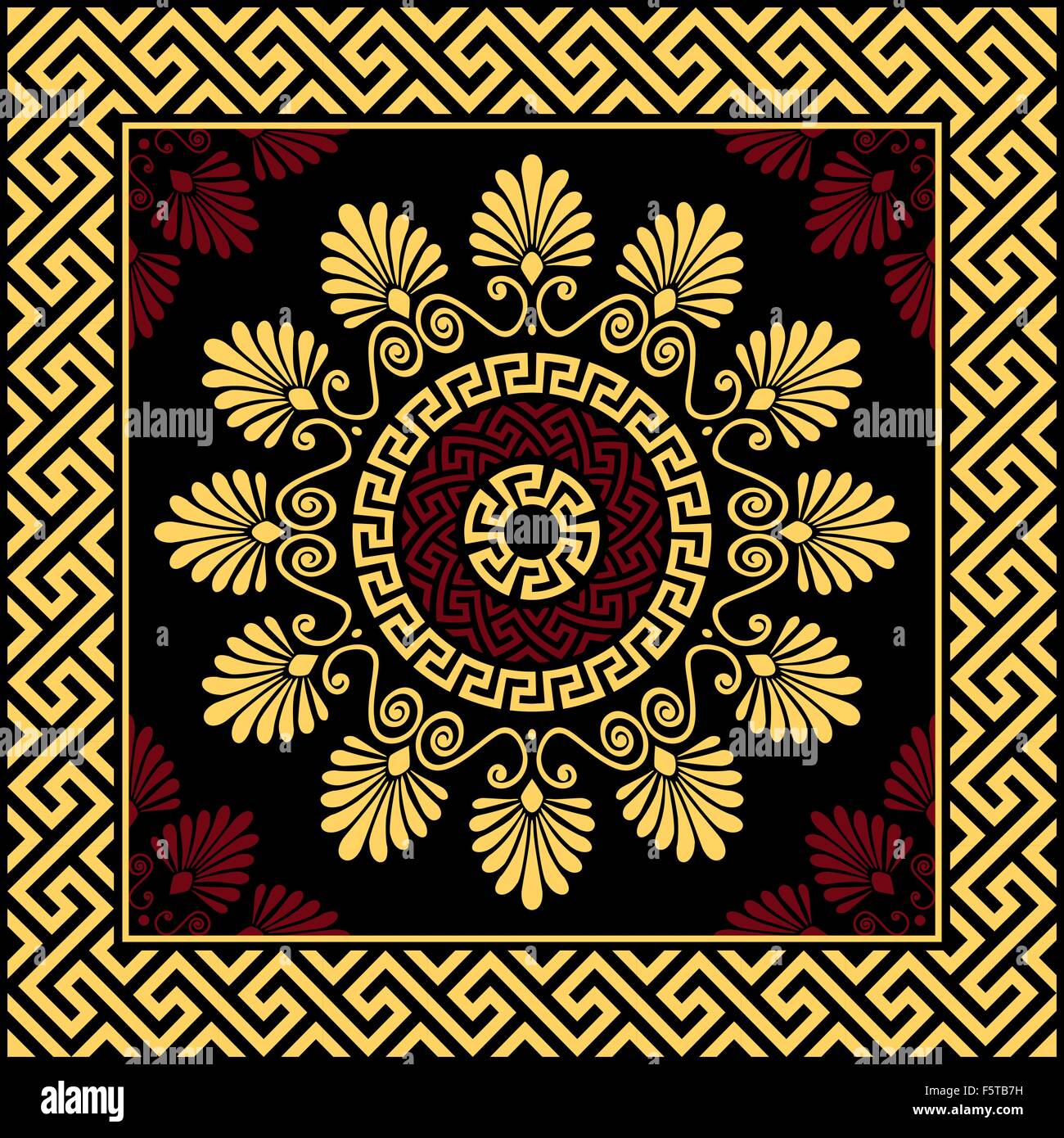 vector Traditional vintage gold Greek ornament Meander Stock Vector ...