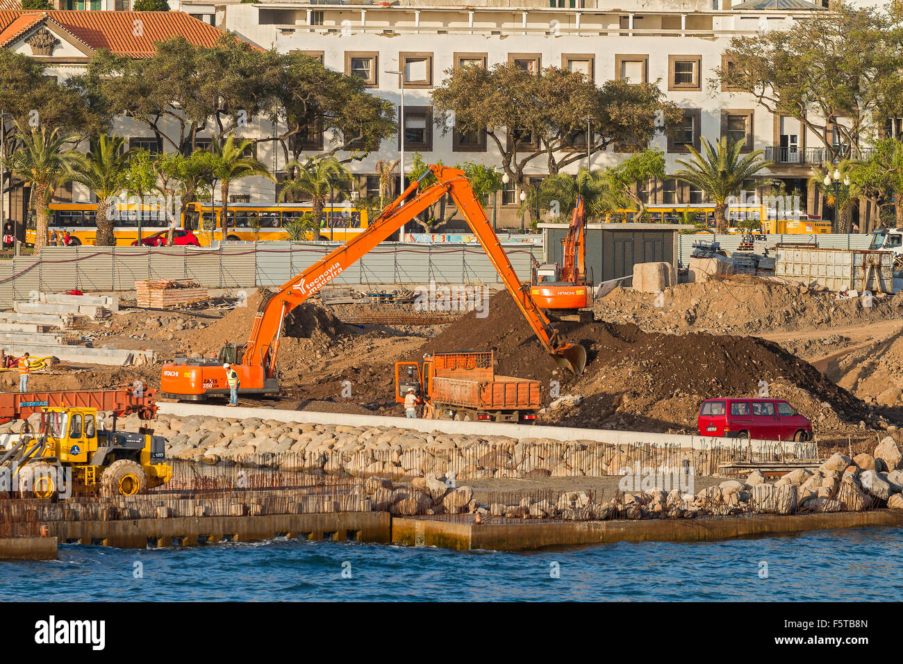 Reclaiming Land From The Sea Funchal Madeira Stock Photo - Alamy