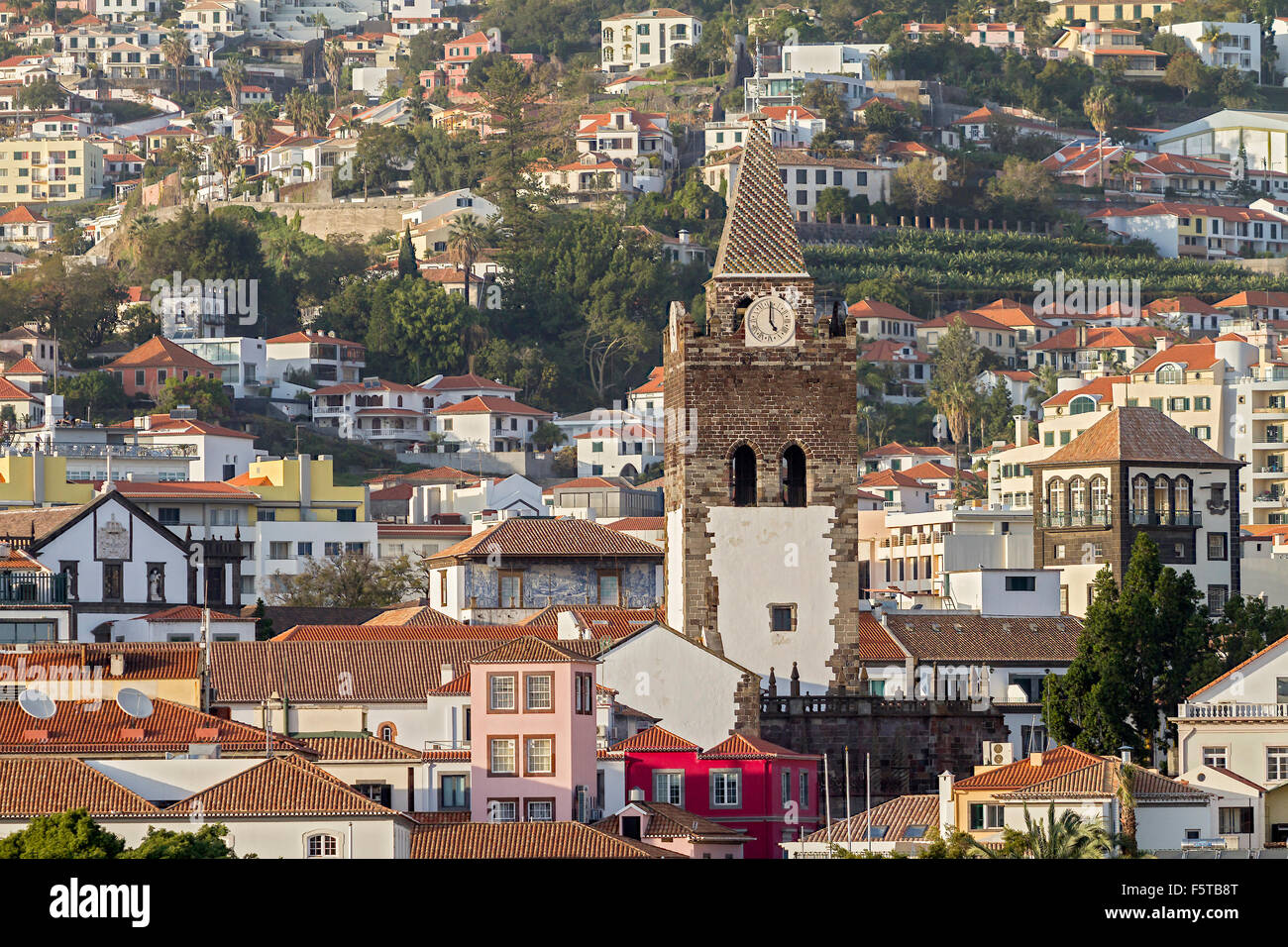 The Spire Of The Cathedral Funchal Madeira Stock Photo - Alamy