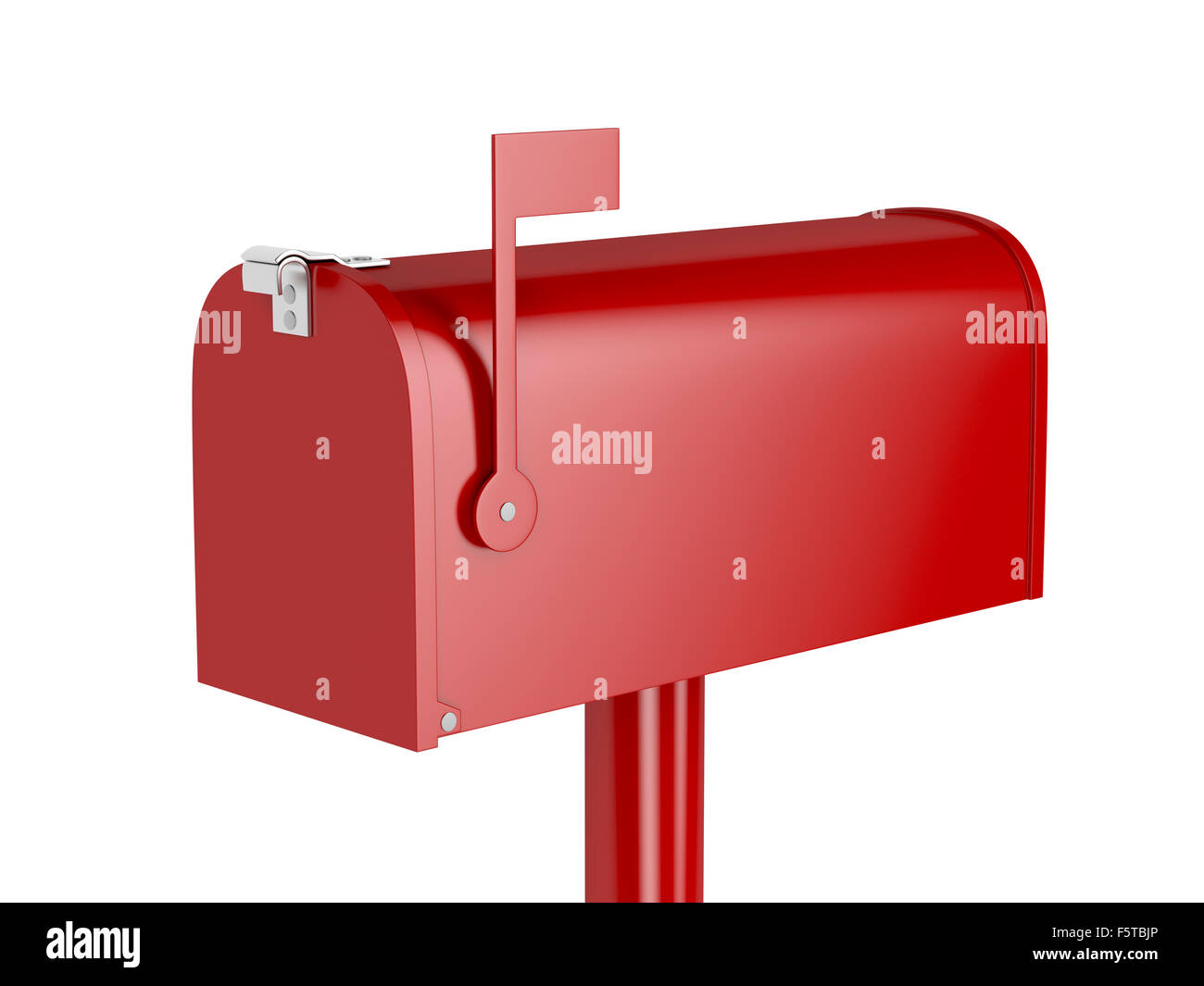 Red mailbox isolated on white Stock Photo - Alamy