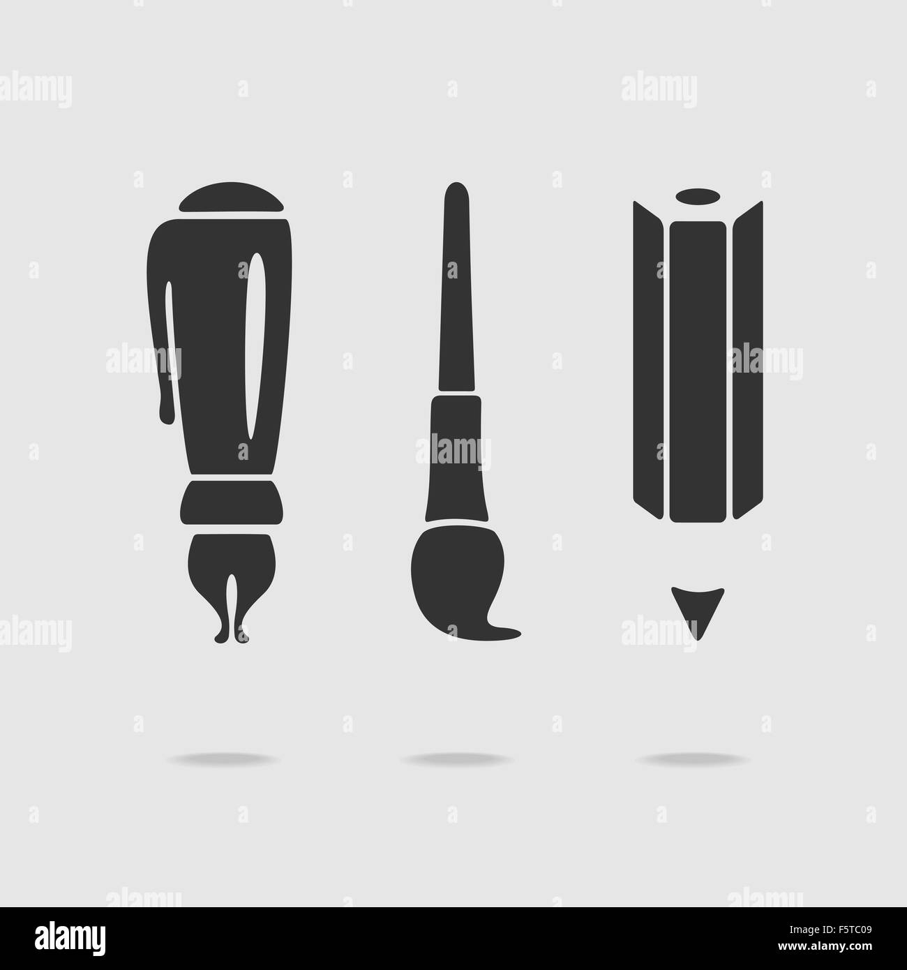 Set of symbols pens and pencils Stock Vector Image & Art - Alamy