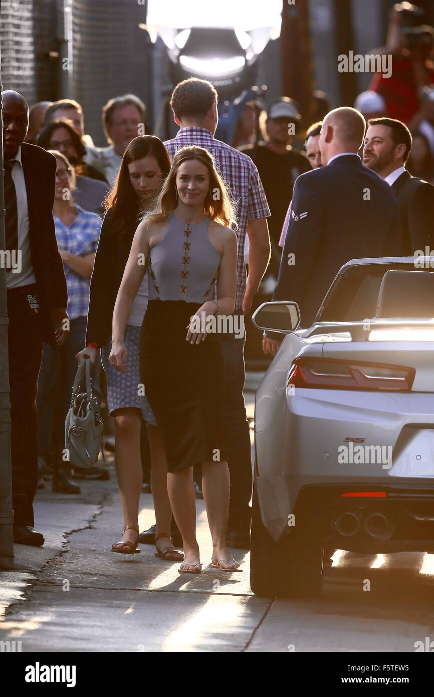 Emily Blunt seen at ABC studios for Jimmy Kimmel Live Featuring: Emily ...